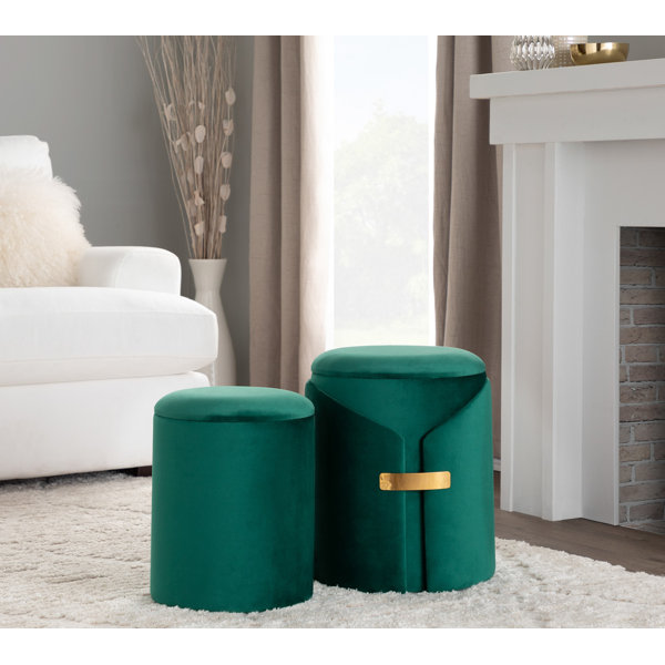 Everly Quinn Velvet Ottoman And Reviews Wayfair
